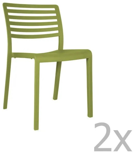 Sada 2 zelených zahradních židlí Resol Lama