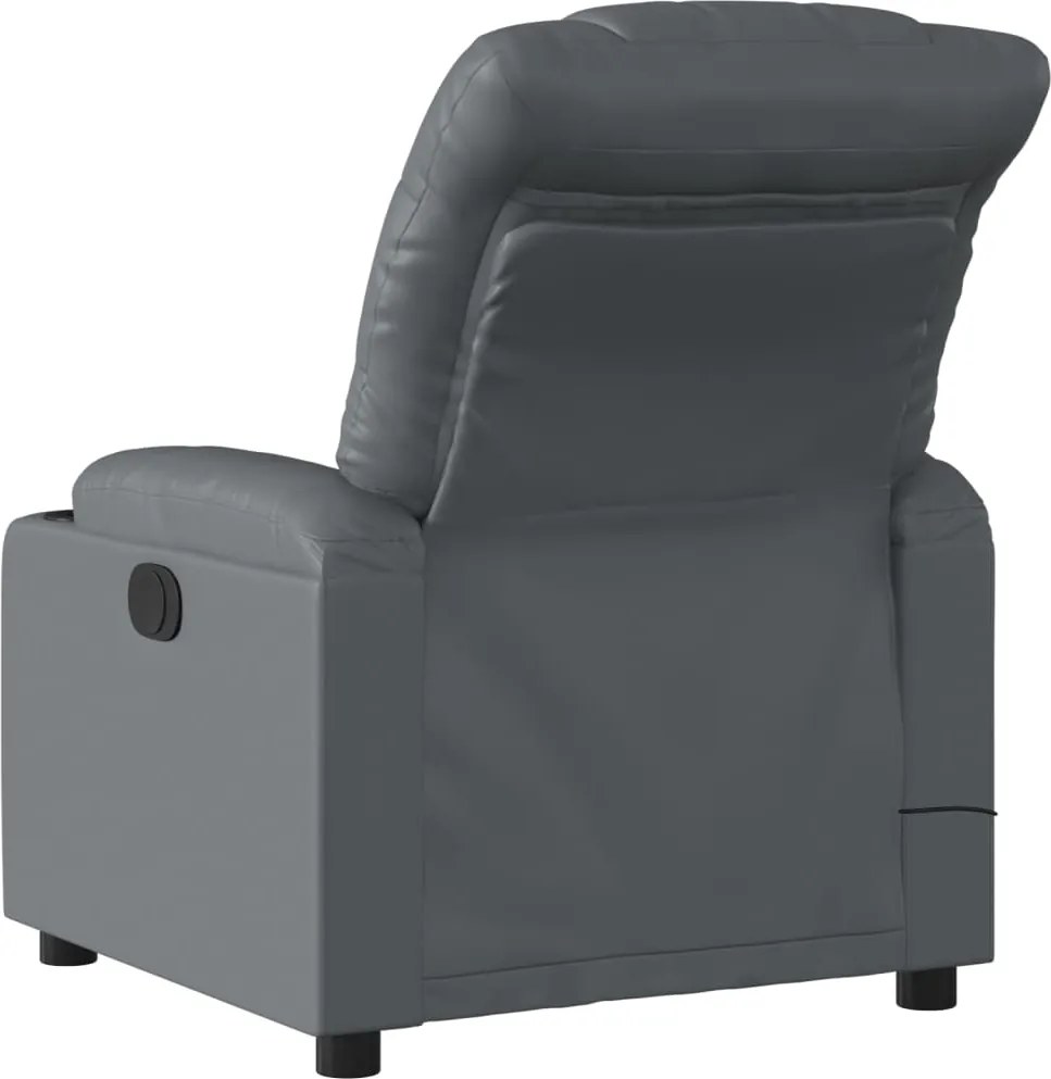 Masážní polohovací křeslo šedé, umělá kůže 3206905