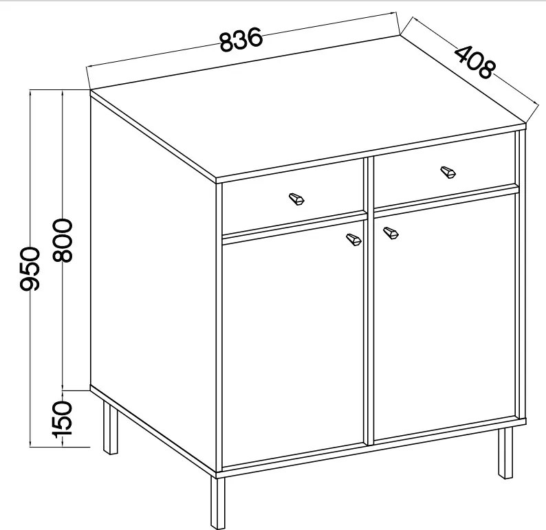 FALCO Komoda Tomila 826/2 Odstín: Černý grafit