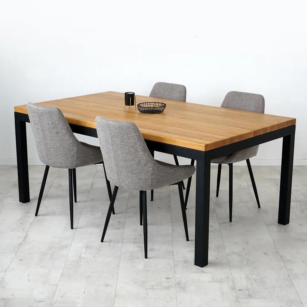 Jídelní stůl s masivní dubovou deskou Klasik 1800 x 1000 mm