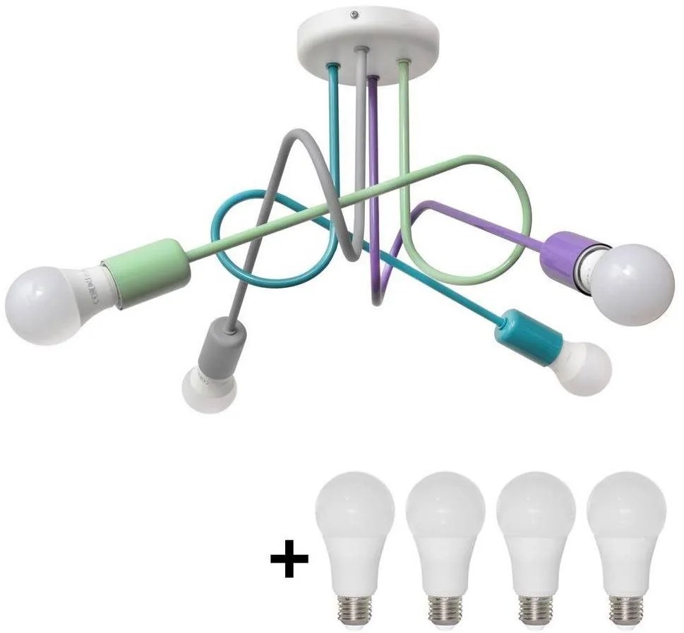 Lustr led dětský lustr oxford 4xe27/10w/230v
