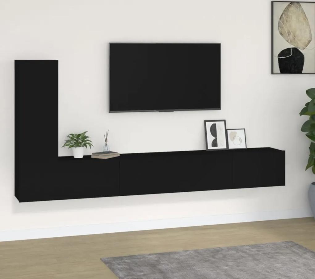 vidaXL 3dílný set TV skříněk kompozitní dřevo [3114321] Barva: bílá s vysokým leskem