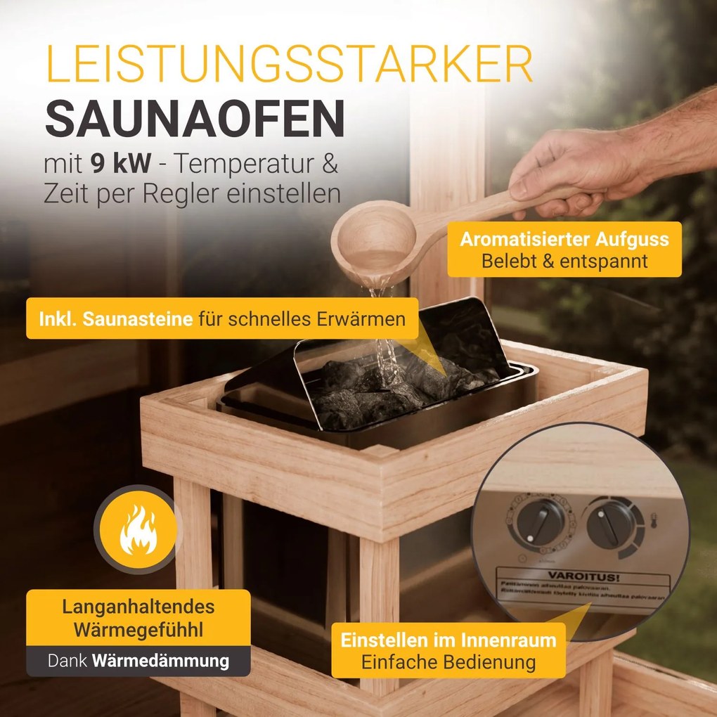 Artsauna Venkovní sauna Cube Fjora XXL s odpočívárnou