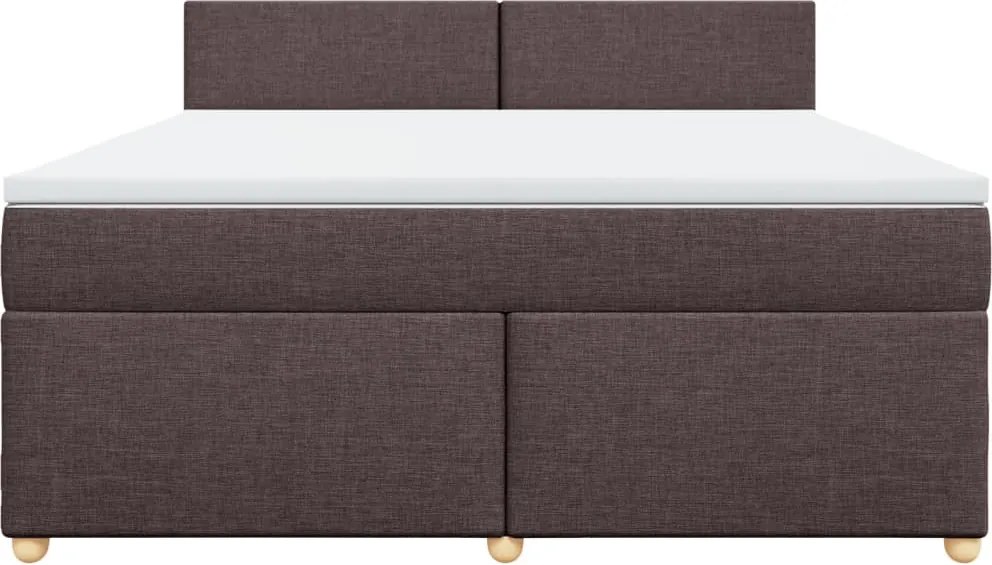 Box spring postel s matrací tmavě hnědá 180x200 cm textil 3286755