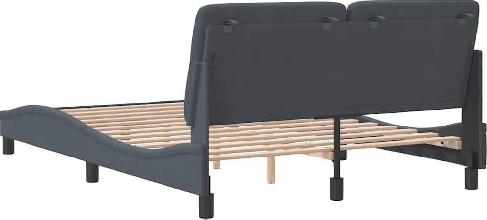 Rám postele bez matrace tmavě šedý 140 x 190 cm samet 3207918