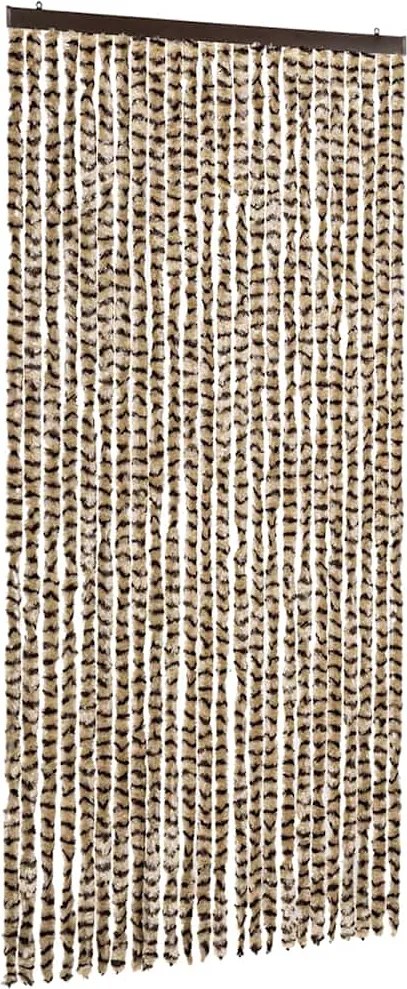 Závěs proti hmyzu béžový a hnědý 100 x 220 cm Chenille 325450