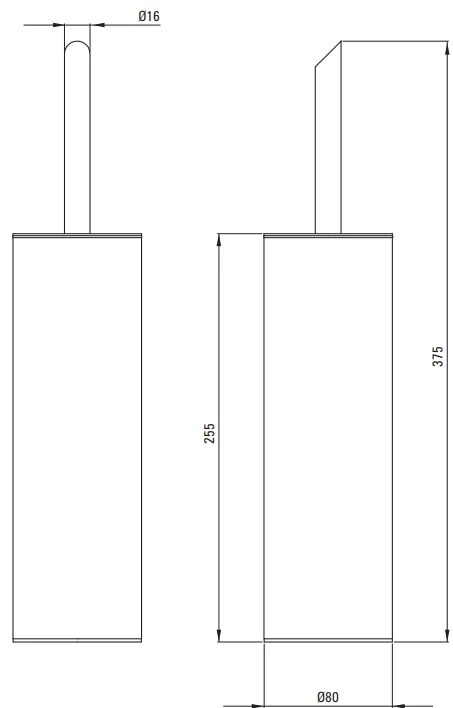 Deante Silia WC kartáč s krytem, černá