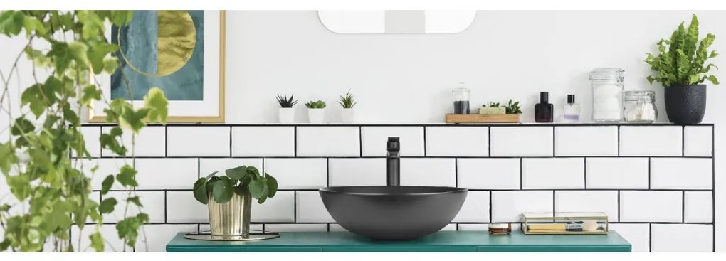 Invena Siros, vysoká umyvadlová baterie, černá matná, BU-90-W04-A