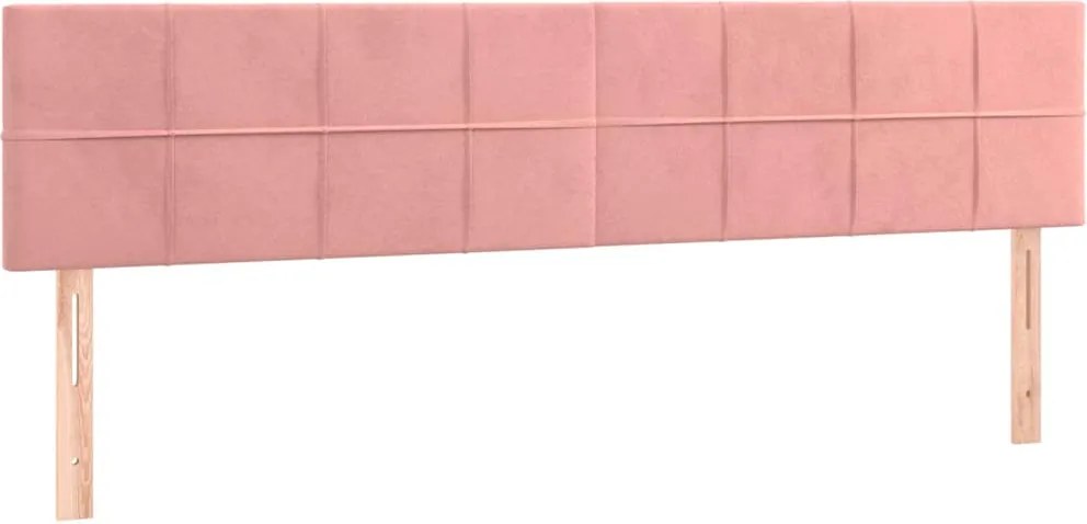 Box spring postel s matrací a LED růžová 160x200 cm samet 3134416