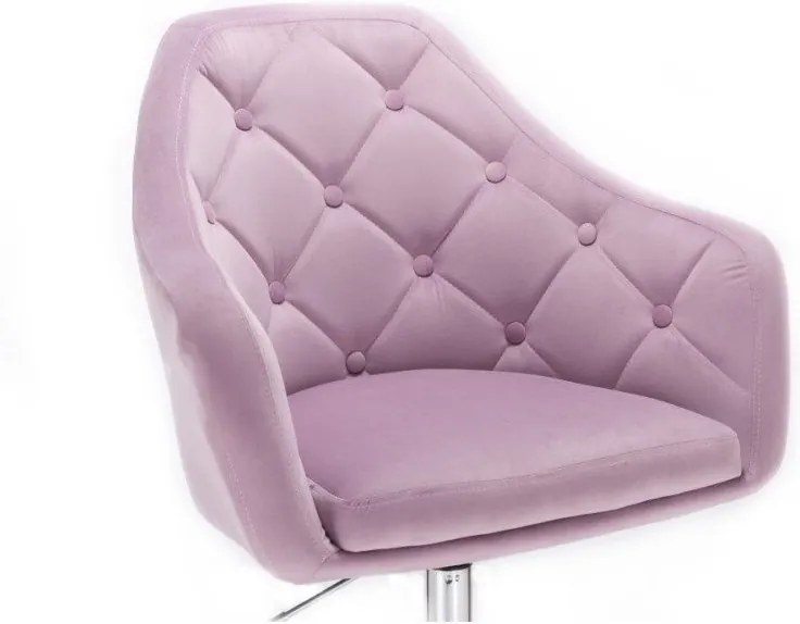 LuxuryForm DESIGN Barová židle ANDORA VELUR na černé kulaté podstavě - levandule