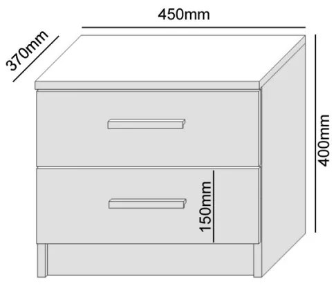Noční stolek TOD bílá