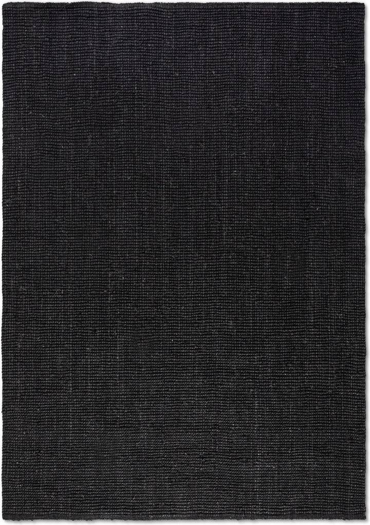 Hanse Home, Kusový koberec Bouclé Jute 105976 Black, 60x90, černá, chodba / předsíň