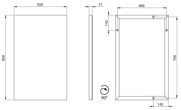 Sapho - Zrcadlo AROWANA 50x80 cm lesklý chrom