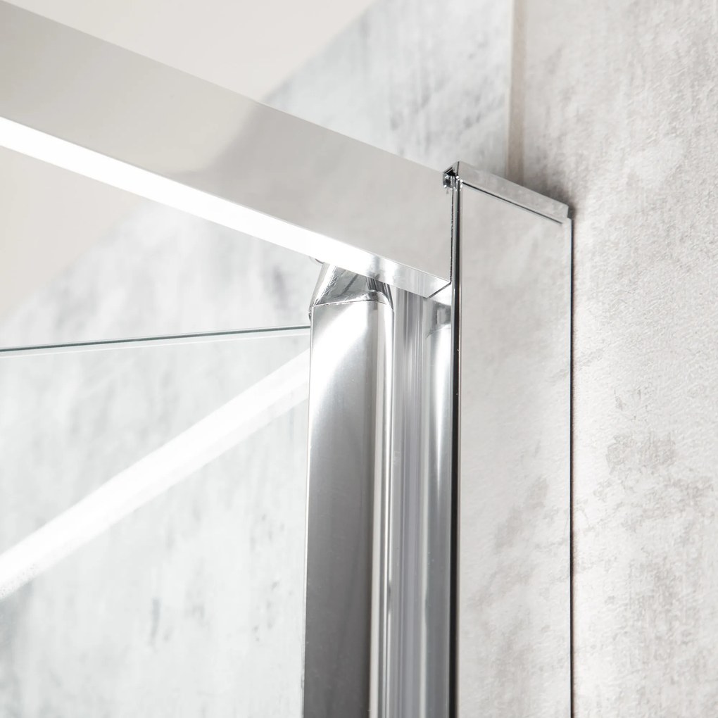 Novoterm Dvoukřídlé otevíravé sprchové dveře NV-Solid DDP CHR 110, chrom/transparent - bez vaničky