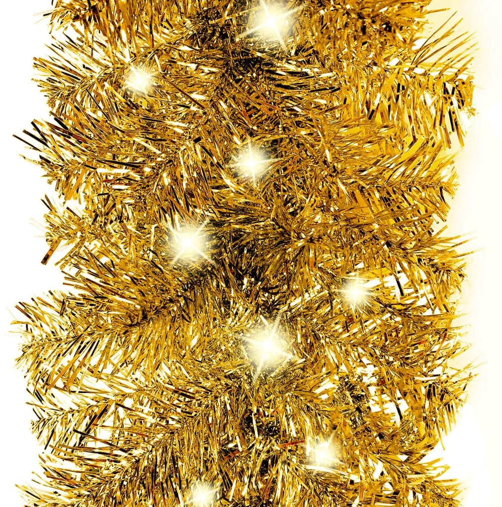 vidaXL Vánoční girlanda s LED světýlky 20 m zlatá