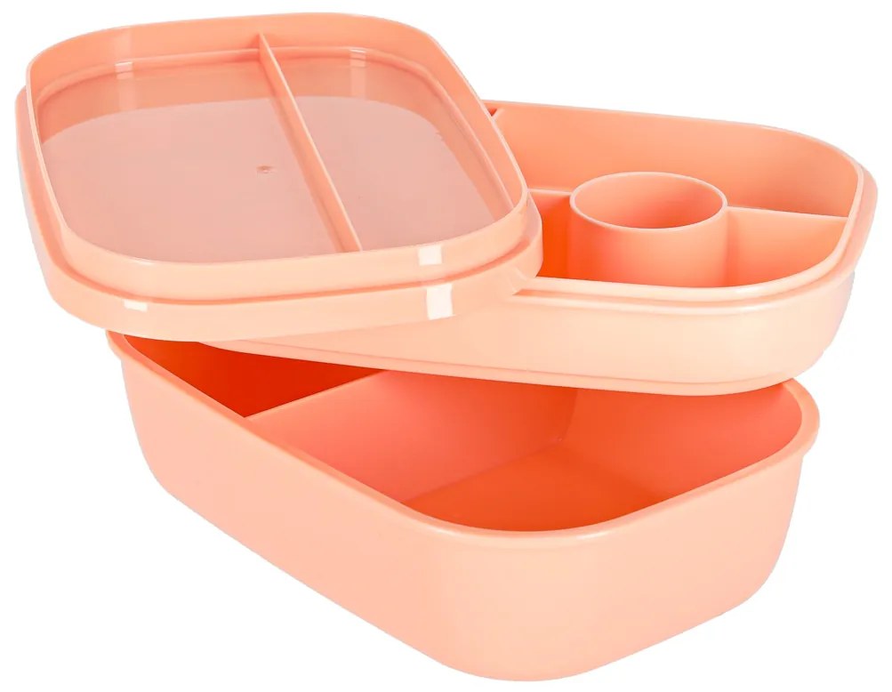Creative Corner Snídaňový box s přihrádkami rozdělený 1900ml meruňka