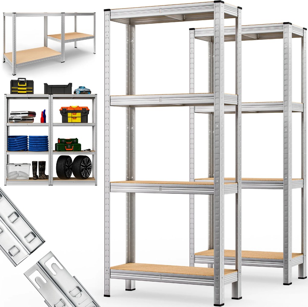 Zátěžový regál sada 2 ks 170x75x30cm pozinkované 280kg