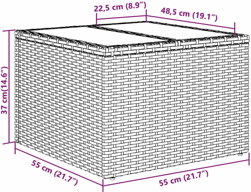 Set pohovek 6 ks Světle šedá polyratan 3359071