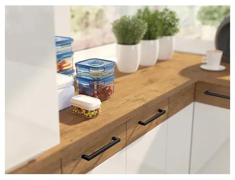 Spodní kuchyňská skříňka se zásuvkami Woodline 40 D 3S BB, Barva: Dub lancelot / bíly lesk