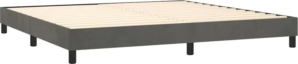 Box spring postel s matrací a LED tmavě šedá 200x200 cm samet 3134424