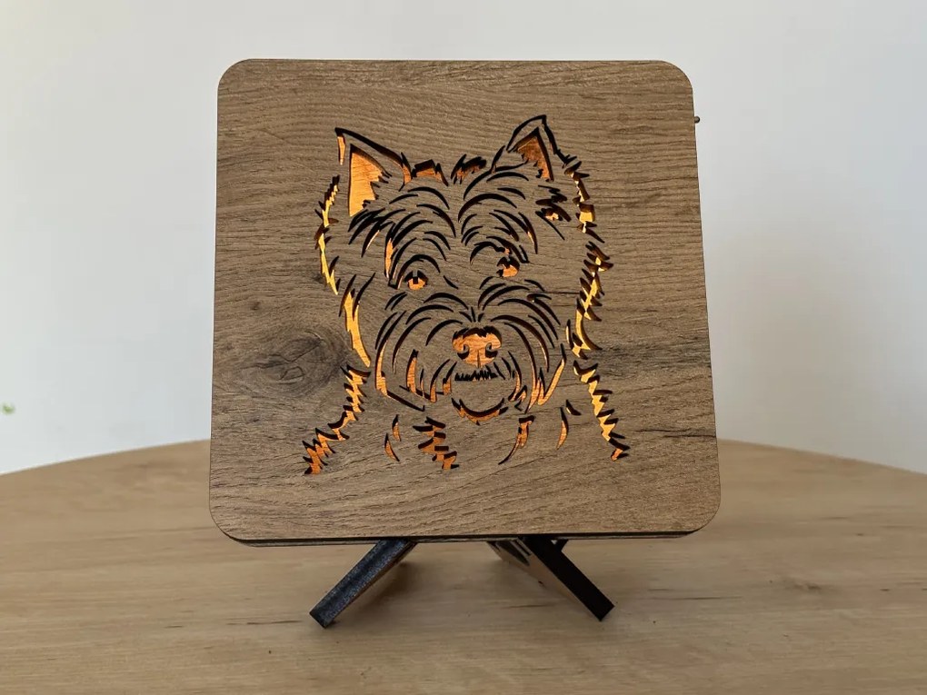 Li-Go "West Highland teriér" lampa 19x19cm provedení povrchu: bříza