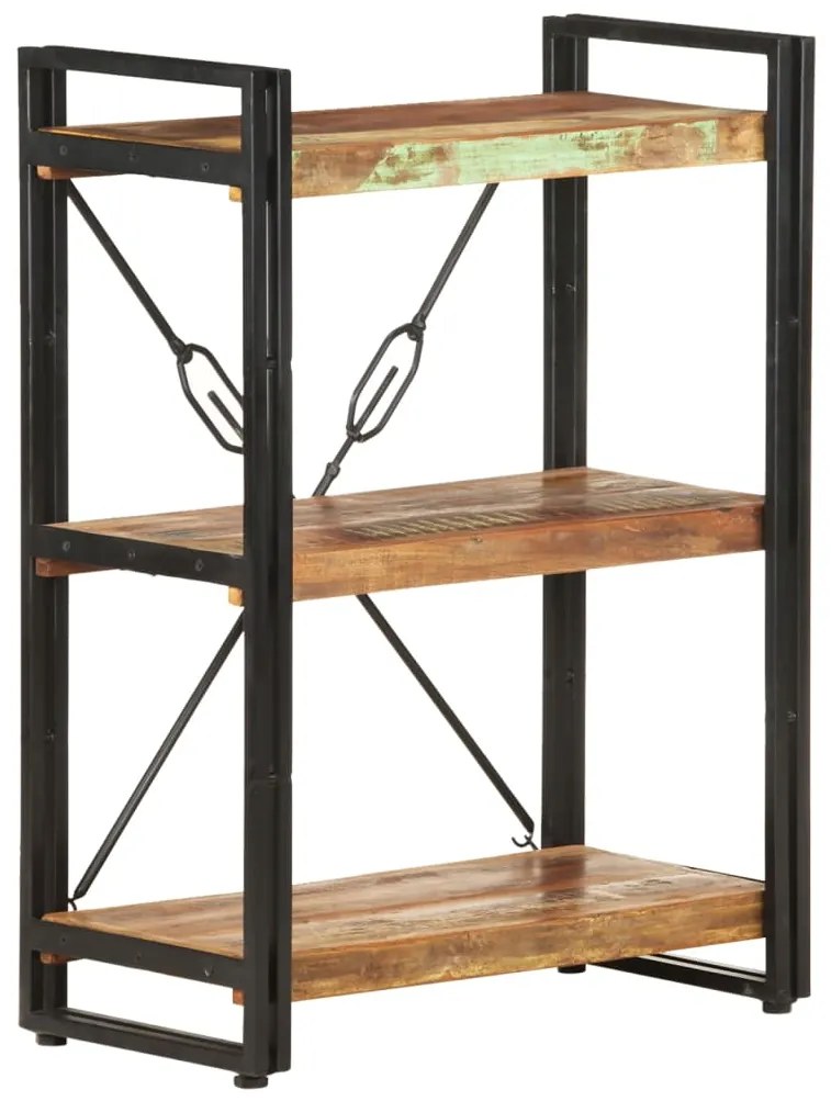Knihovna se 3 policemi 60x30x80 cm masivní recyklované dřevo 320631