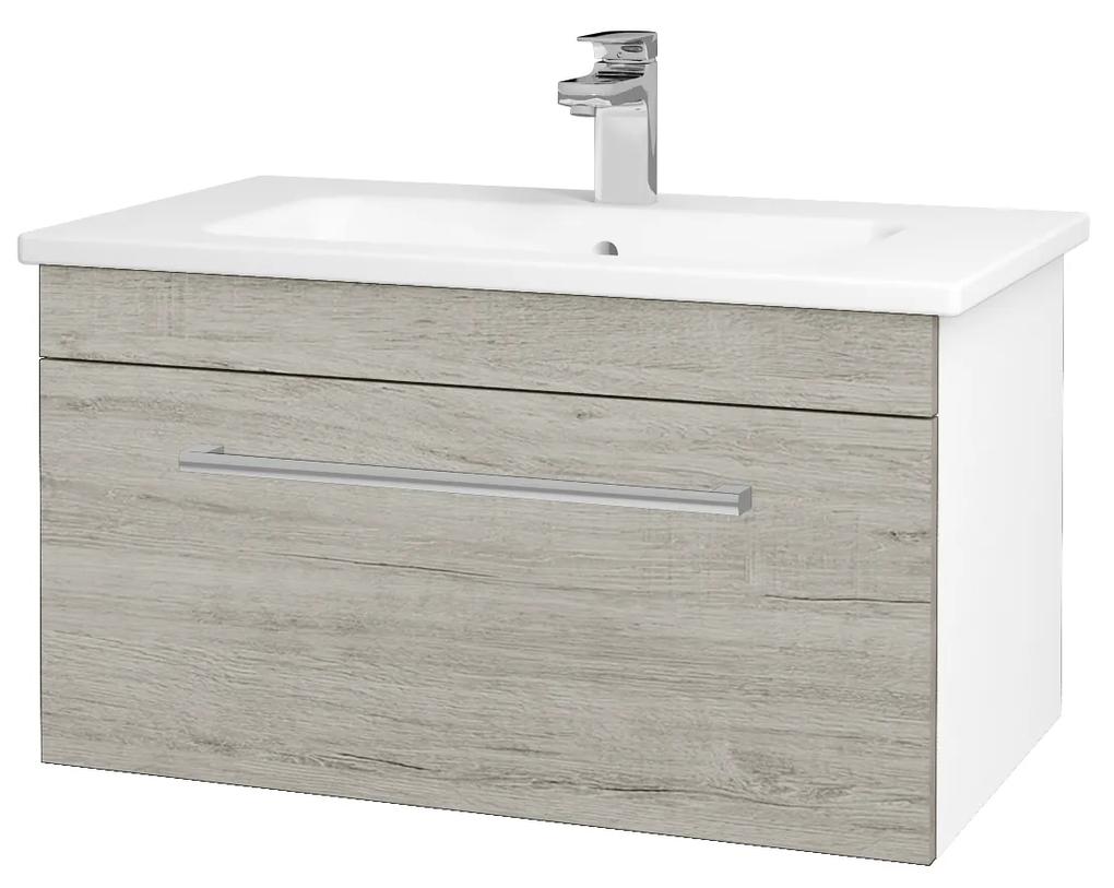 Dřevojas Koupelnová skříň ASTON SZZ 80 Varianta: M01 Bílá mat / Úchytka T02 / M01 Bílá mat
