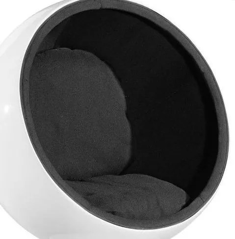 Křeslo Kula inspirované Ball Chair bílo-černá 