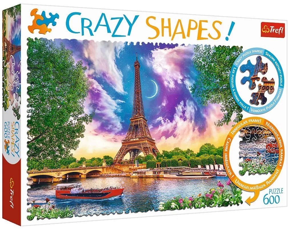 Puzzle trefl crazy shapes puzzle obloha nad paříží 600 dílků