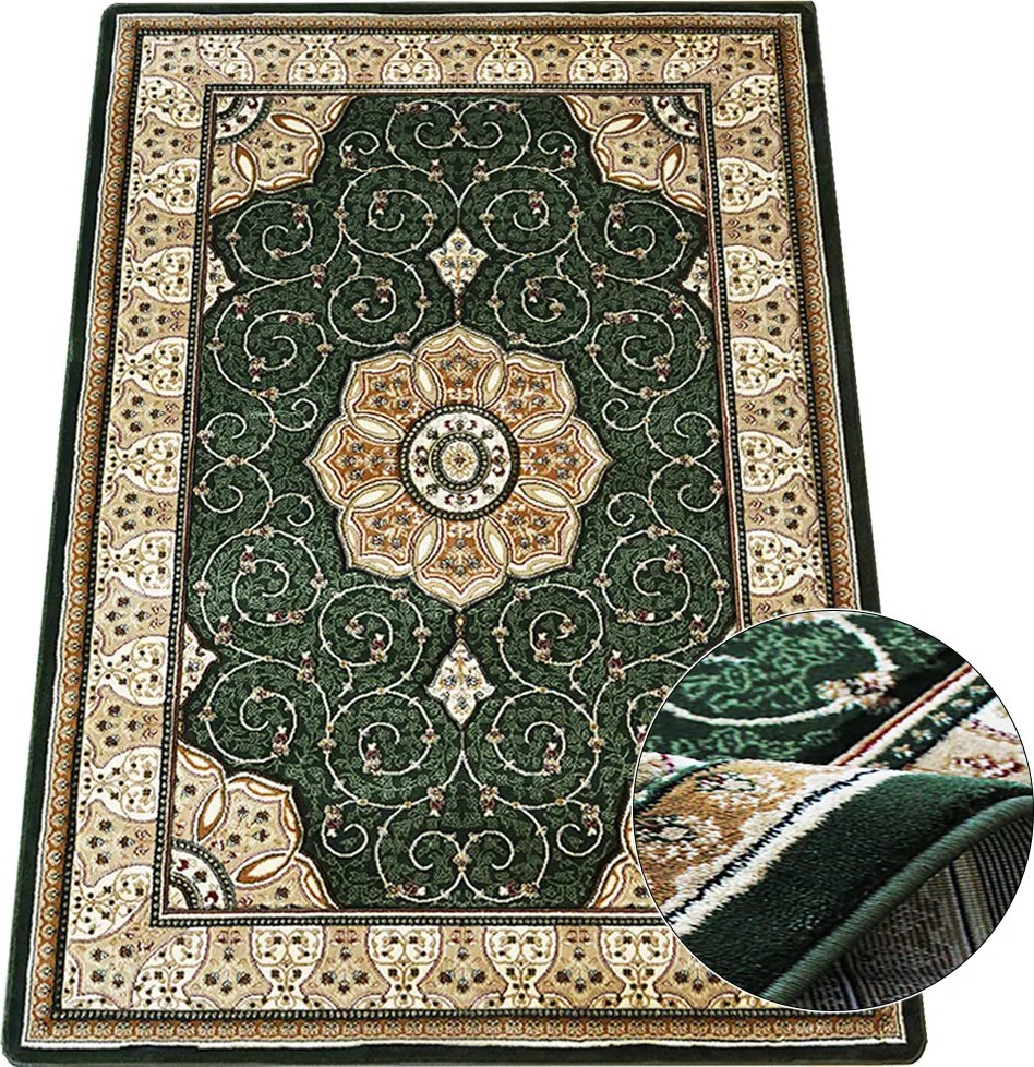 BE Koberec Adora 5792 GREEN - zelený obdélníkový Rozměr: 60x90 cm
