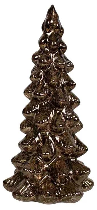 Bronzový svítící skleněný stromek Led S - Ø10*20 cm