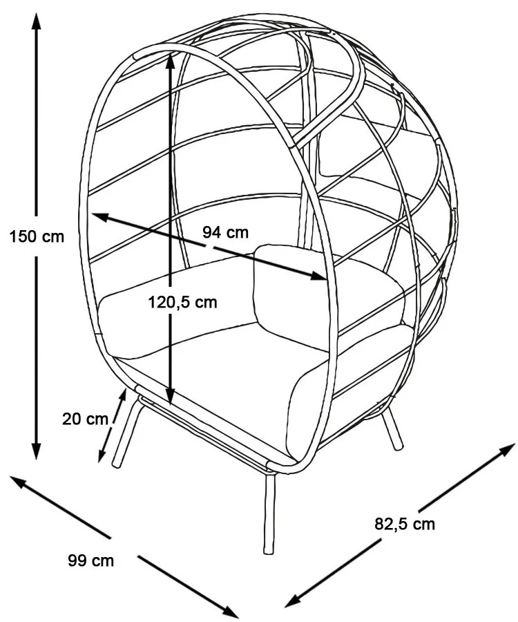 Proutěné křeslo s polštáři