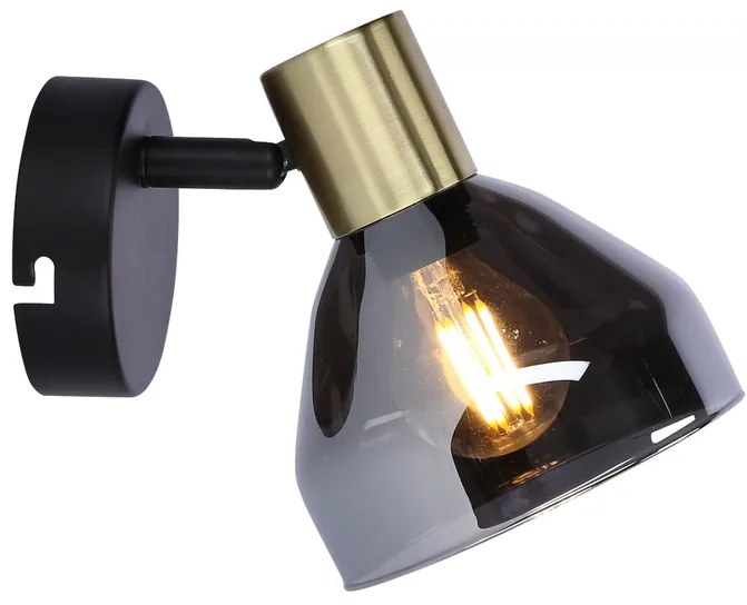 Černo-zlaté nástěnné svítidlo Gregory pro žárovku E14  - Candellux