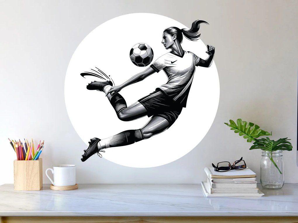 Fotbalistka 01 samolepka na zeď arch 45 x 45 cm