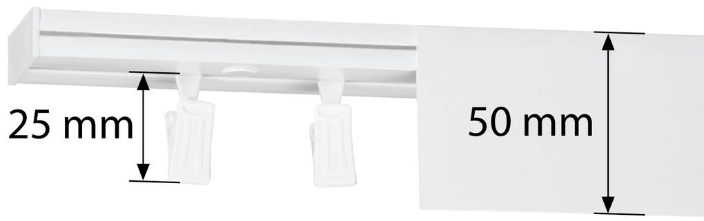 Dekodum Stropní kolejnice z PVC dvouřadá bílá s krytem Délka: 310 cm, Typ přichycení: žabky