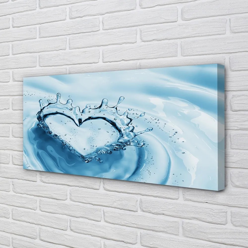 Obrazy na plátně Vodní kapky srdce 100x50 cm