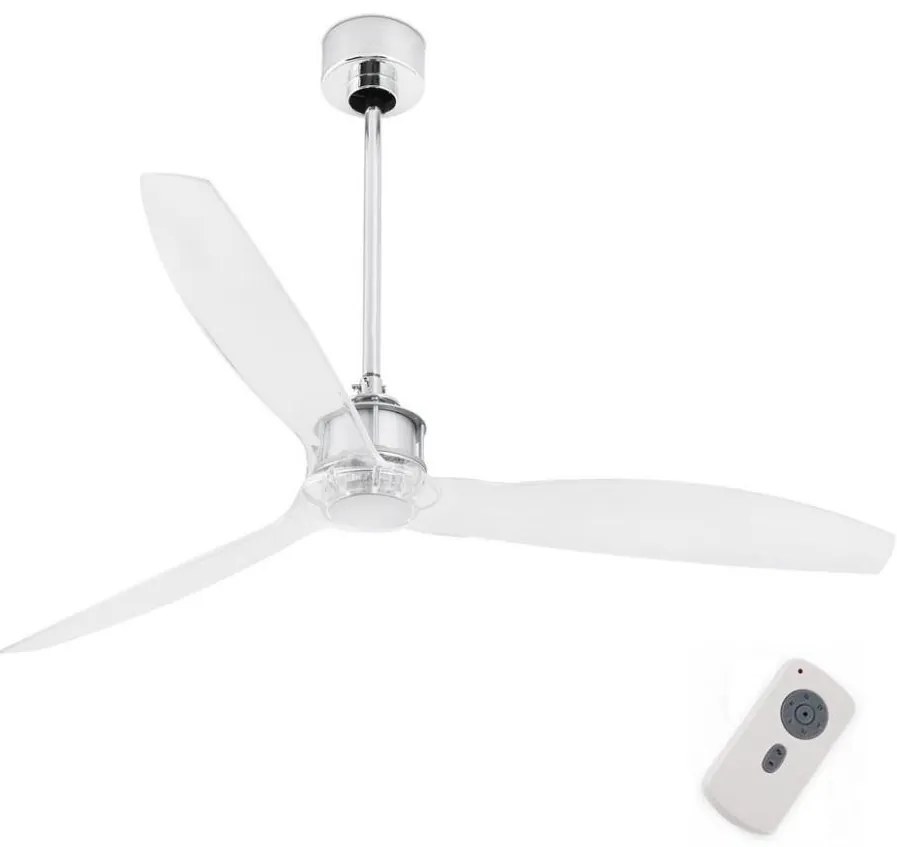 FARO 33394 - Stropní ventilátor JUST FAN lesklý chrom/čirá + DO