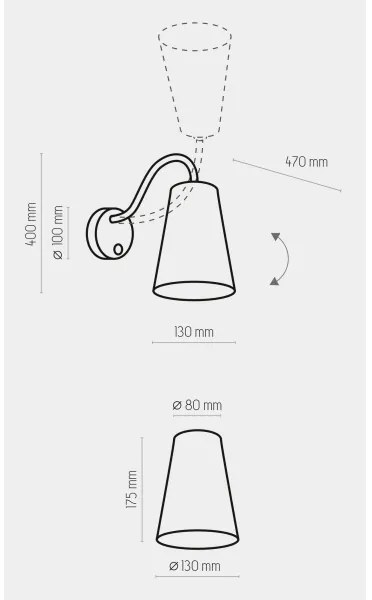 Nástěnná lampa WIRE 1xE27/15W/230V černá/zlatá