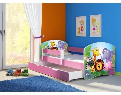 Dětská postel ACMA II Růžová 140x70 + matrace zdarma