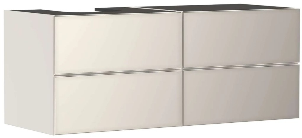 Hansgrohe Xevolos E - Umyvadlová skříňka 137x56x55 cm, 4 zásuvky, matná béžová/metalická béžová 54237790