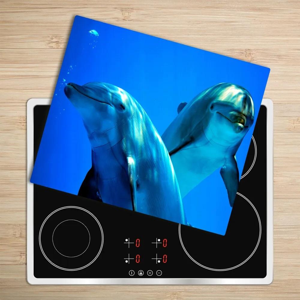 Skleněná krájecí deska Dva delfíni