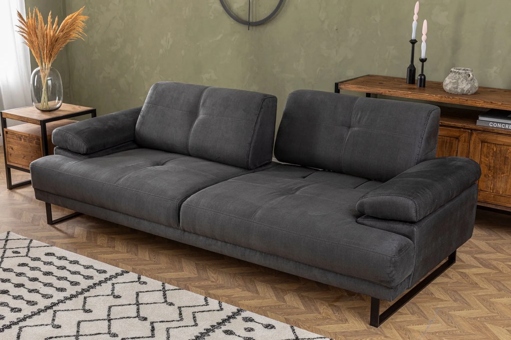 Atelier del Sofa 3-místná pohovka Mustang - Anthracite, Antracitová