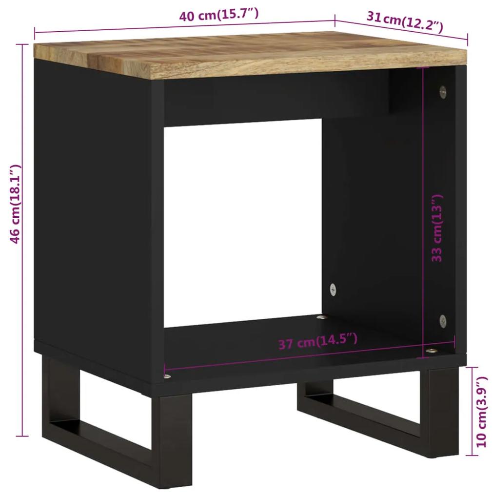 Konferenční stolek 40 x 31 x 46 cm masivní mangovník a kompozit - Default Title