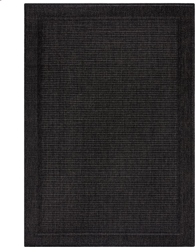 Kusový koberec Aruba Alfresco Weave Charcoal – na von aj na doma, 80x150, čierna, chodba / predsieň, Flair Rugs