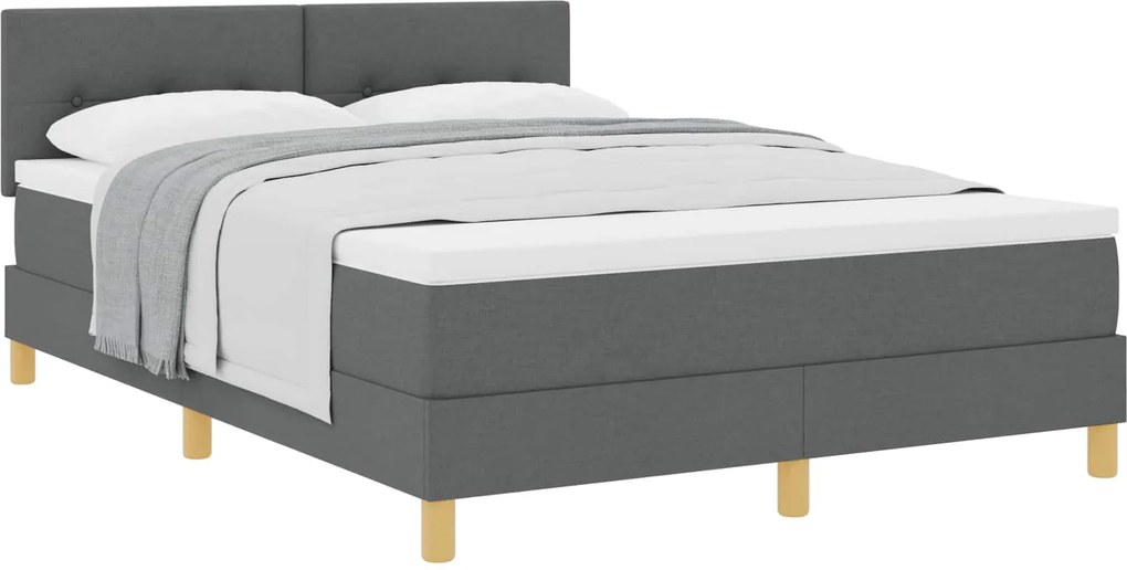 Postel s boxspringem s polštářem Tmavě šedá 160 x 200 cm textil 3338931