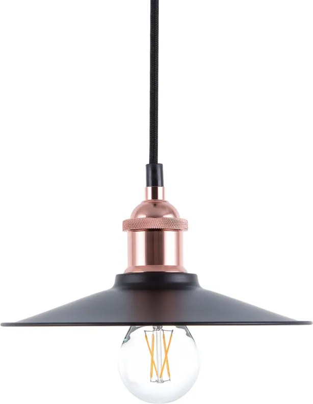 Černá a měděná závěsná lampa SWIFT S