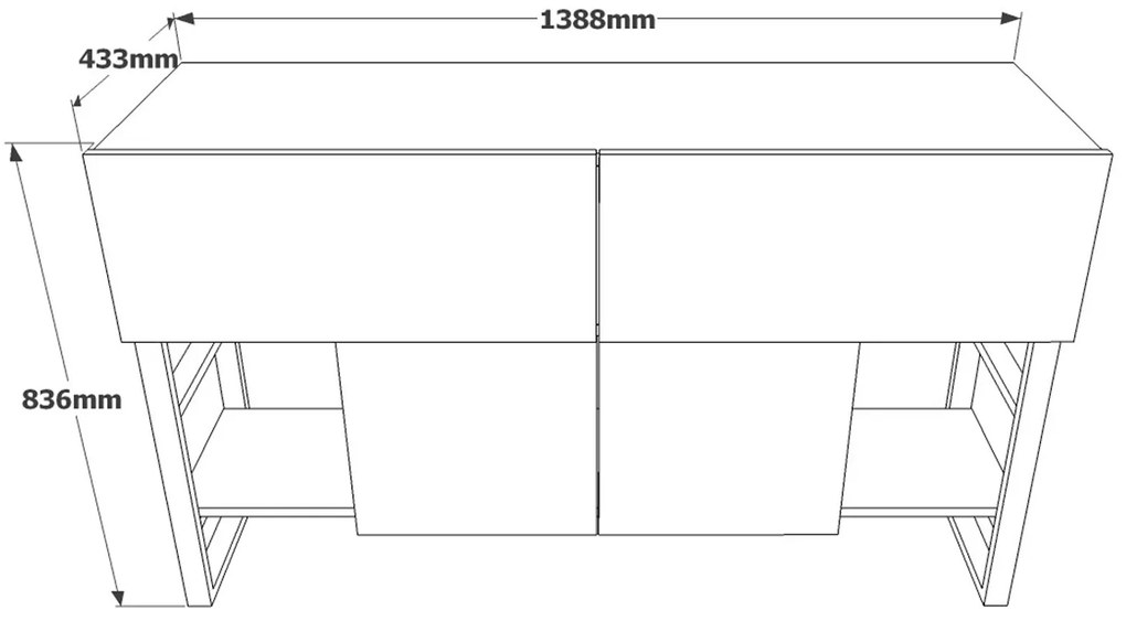 Designová komoda Edolie 138,8 cm borovice
