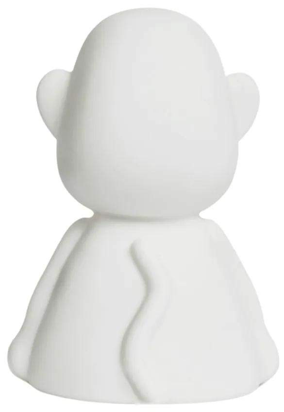 Bílá plastová dětská LED lampa Mr. Maria Monkey 23 cm