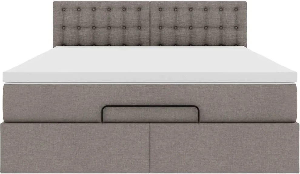 Osmanský postel s matrací taupe 140x190 cm textil 3311626