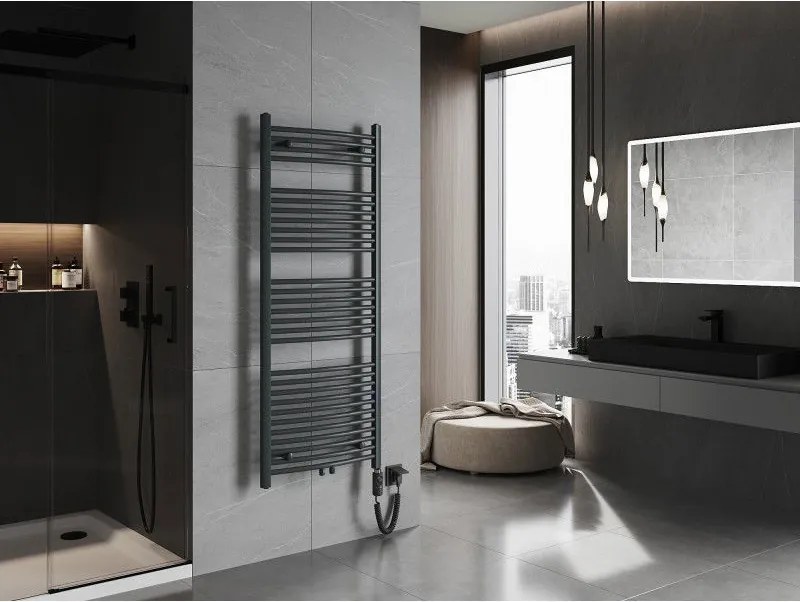 Mexen Ares, elektrické topné těleso 1500x600 mm + topná tyč 900 W, antracitová, W102-1500-600-2900-66